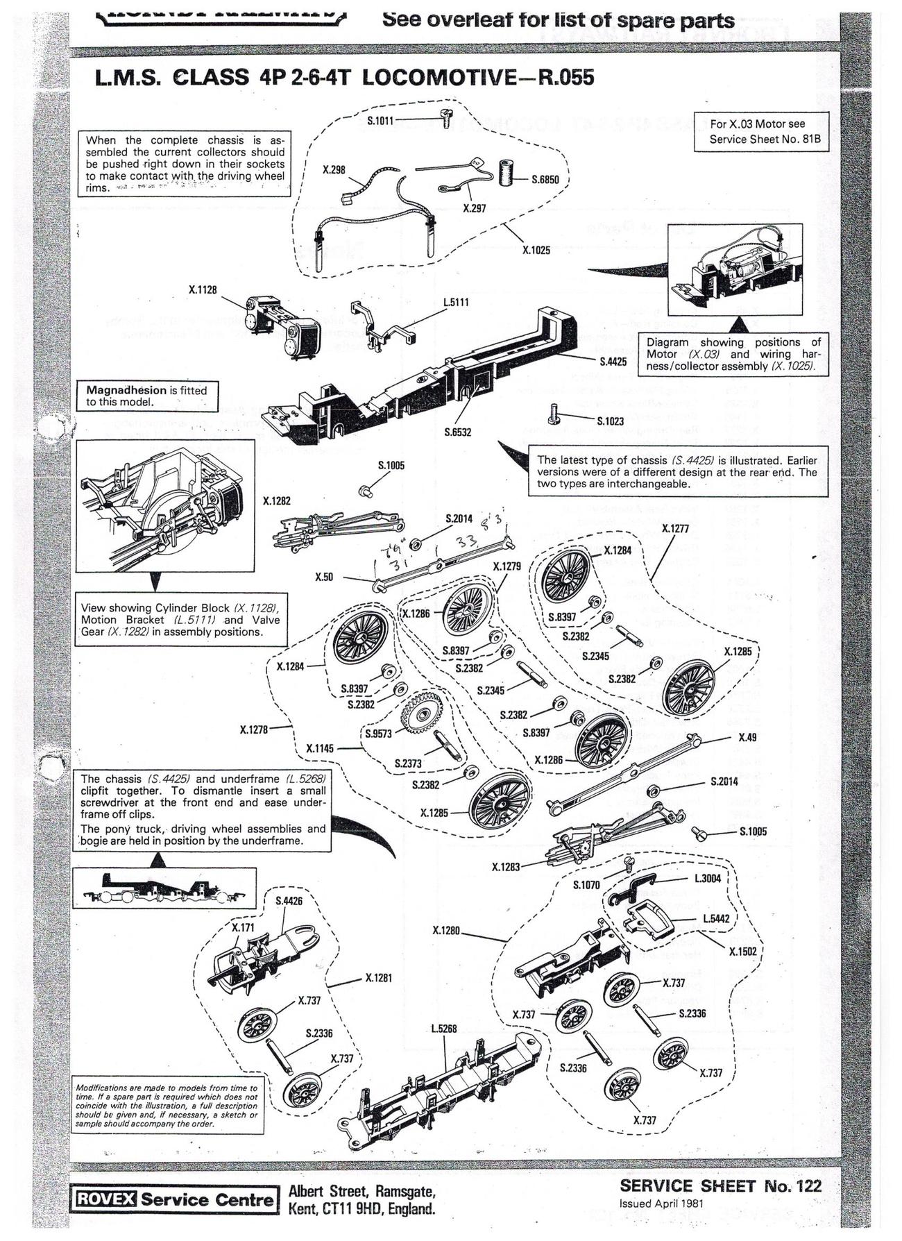 Service Sheets | Model Train Spare Parts selling Hornby Train Spare ...