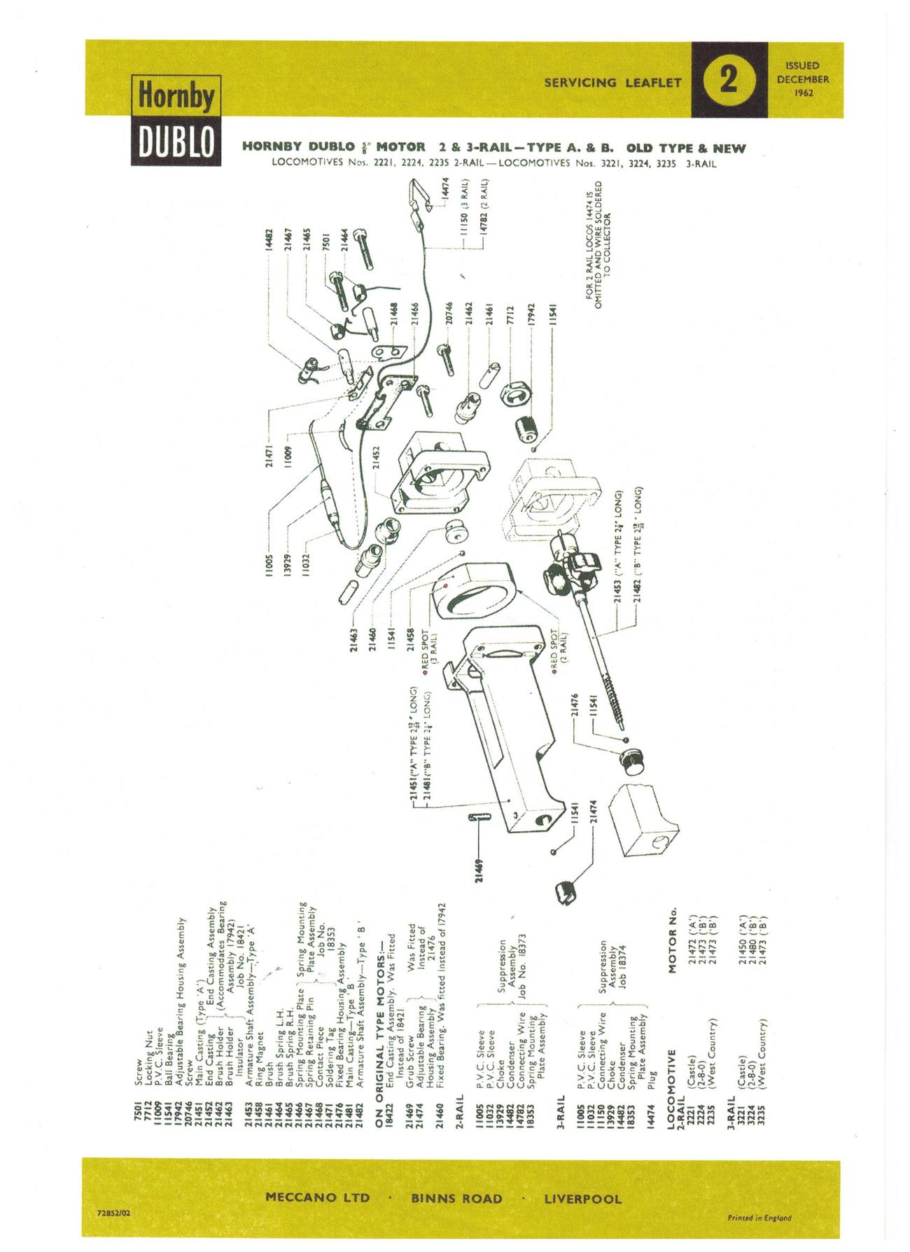 Service Sheets | Model Train Spare Parts selling Hornby Train Spare ...