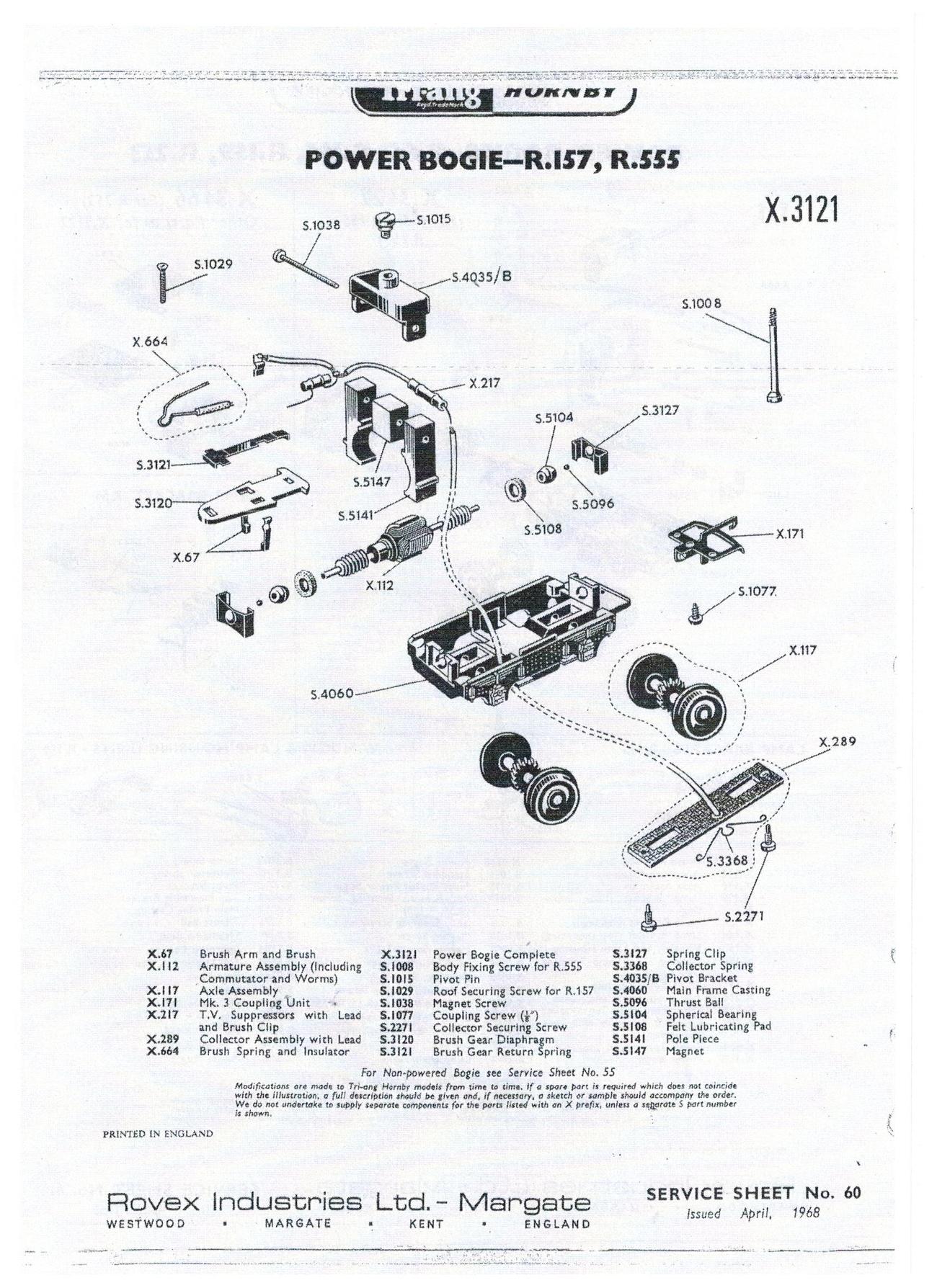 Service Sheets | Model Train Spare Parts selling Hornby Train Spare ...