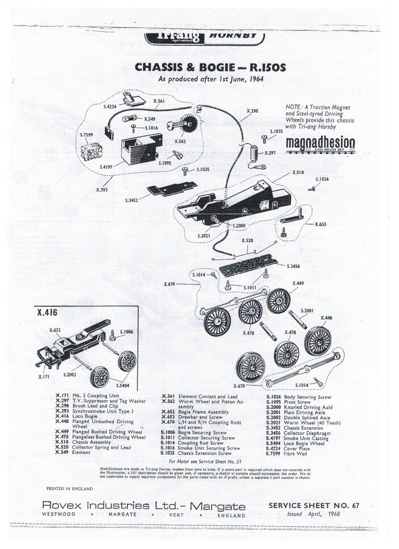Service Sheets | Model Train Spare Parts selling Hornby Train Spare ...