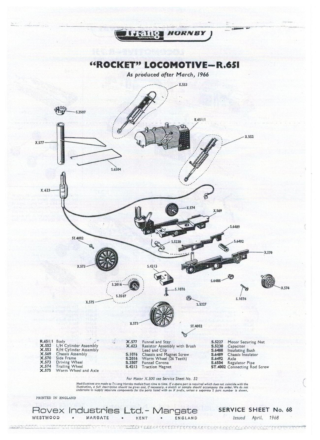 Service Sheets | Model Train Spare Parts selling Hornby Train Spare ...