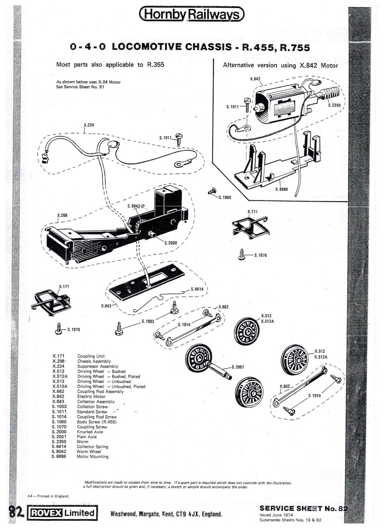 Service Sheets | Model Train Spare Parts selling Hornby Train Spare ...