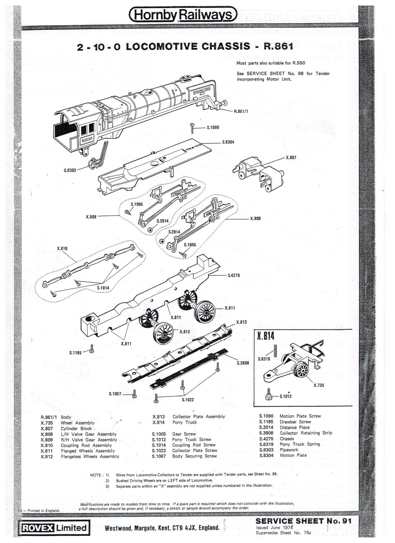 Service Sheets | Model Train Spare Parts selling Hornby Train Spare ...