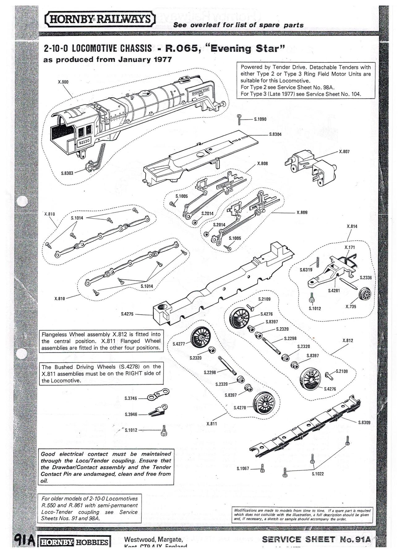 Service Sheets | Model Train Spare Parts selling Hornby Train Spare ...